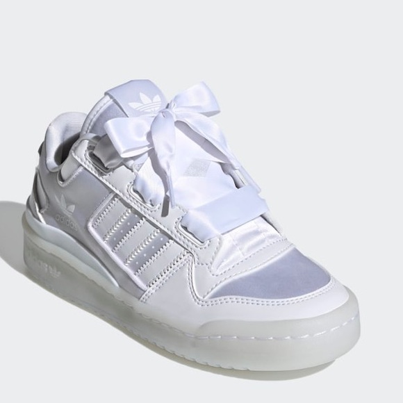 adidas | Shoes | Adidas Forum Low Triple White Satin | Poshmark